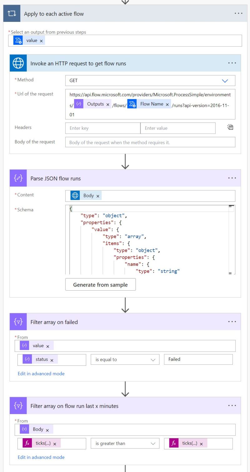 Generic flow to check for statuses and failed runs of all flows - PowerPro
